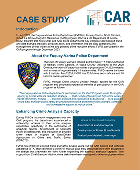 Case Studies – Crime Analyst in Residence Program